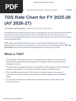 TDS Rate Chart For FY 2025-26 (AY 2026-27) | PDF | Capital Gains Tax ...
