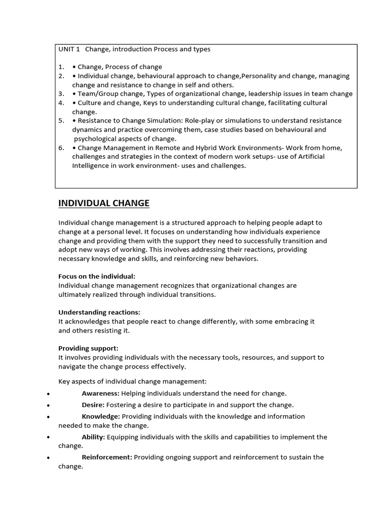 Final Ty Bba Unit 1 Octm | PDF | Change Management | Artificial ...