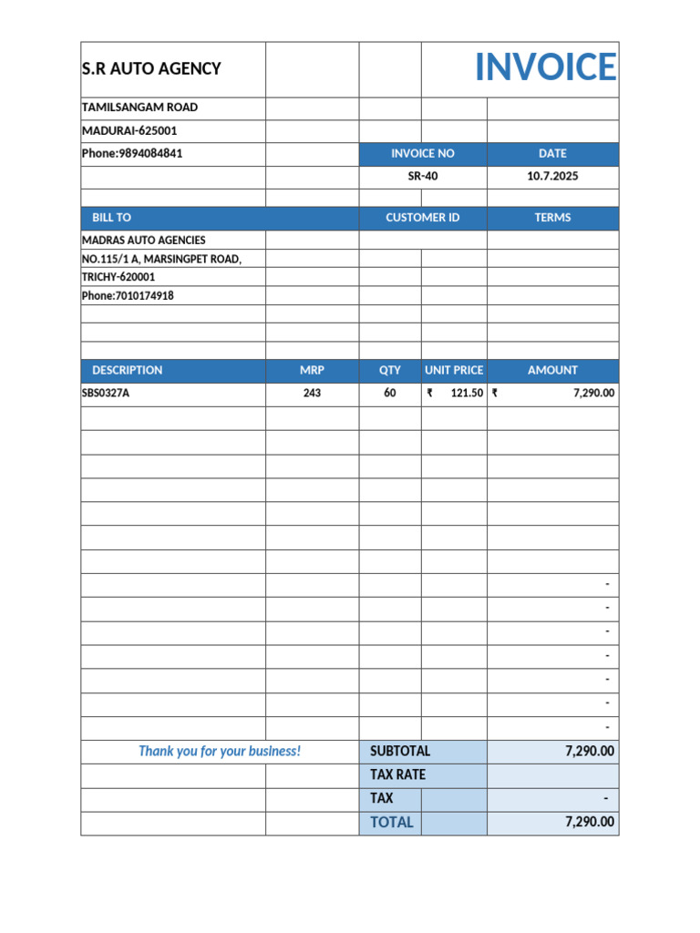 Madras Auto-Trichy 10.7.2025 Bill | PDF