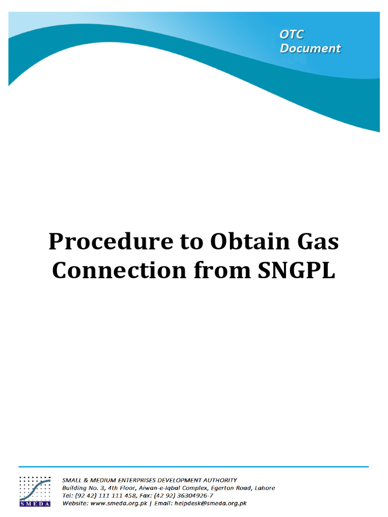 Procedure To Obtain Gas Connection From SNGPL | PDF | Taxes | Gases