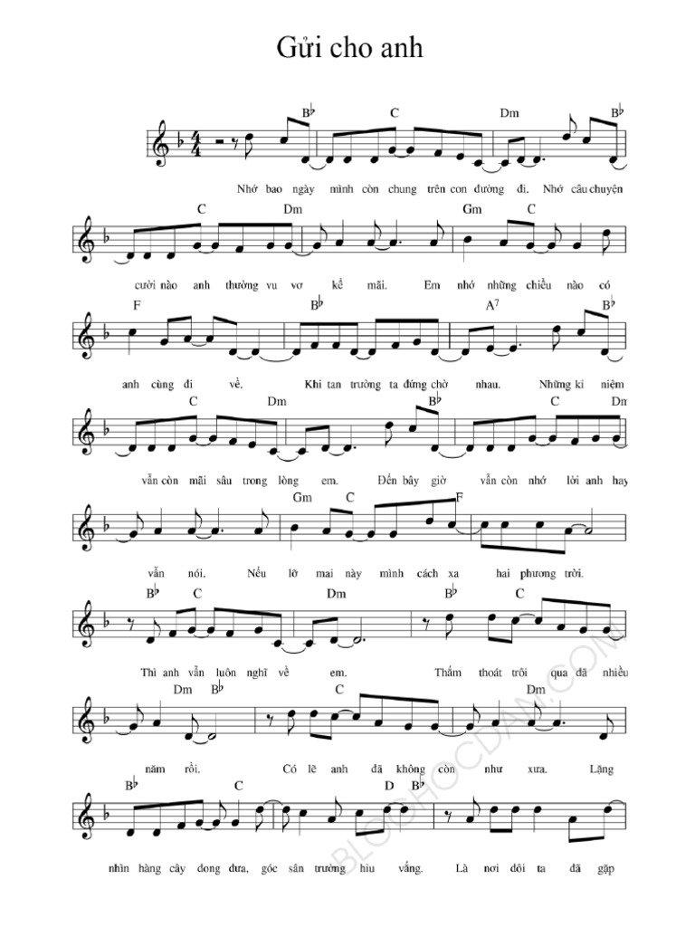 Sheet Gui Cho Anh Bloghocdan | PDF