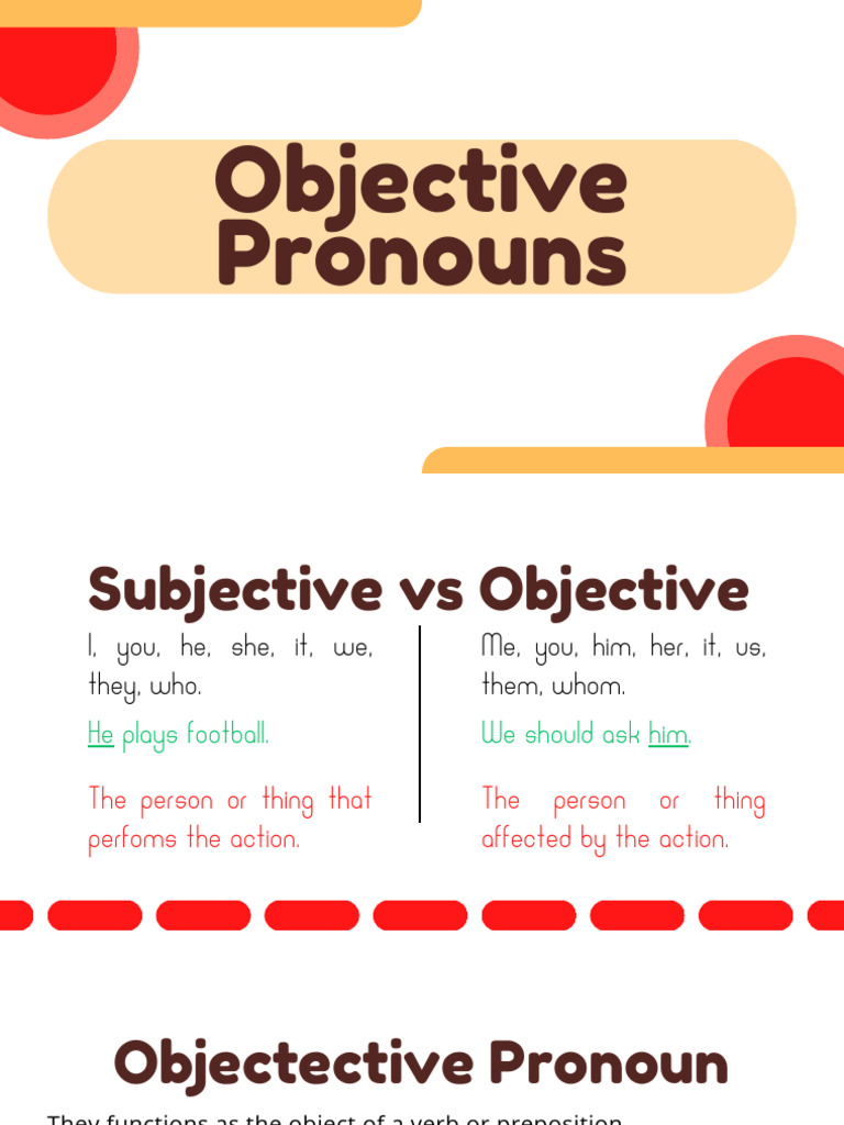 Objective Pronouns | PDF