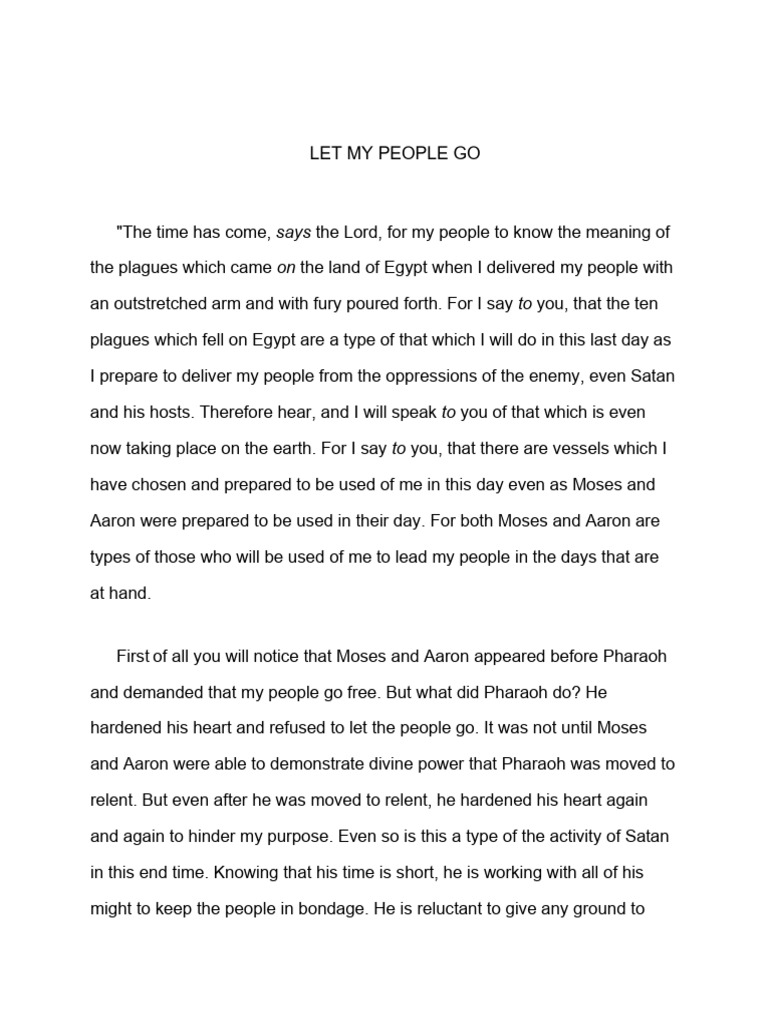 J. Leland Earls - Let My People Go" | PDF | Aaron | Moses