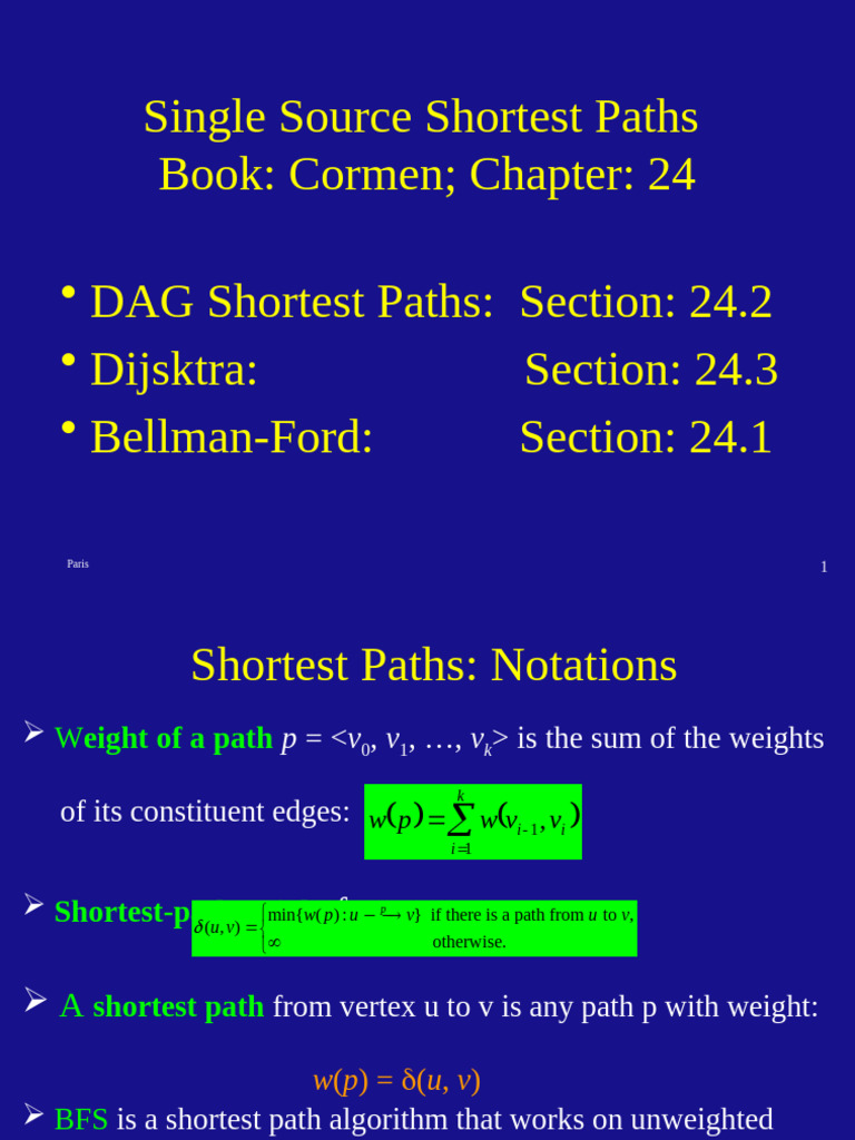 Single Source Shortest Paths Explained | PDF | Theoretical Computer ...