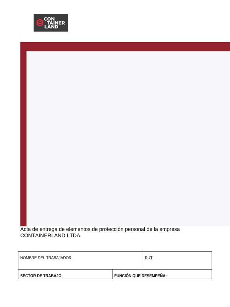 Formato de Entrega de EPP - 2025 CONTAINERLAND.1 | PDF