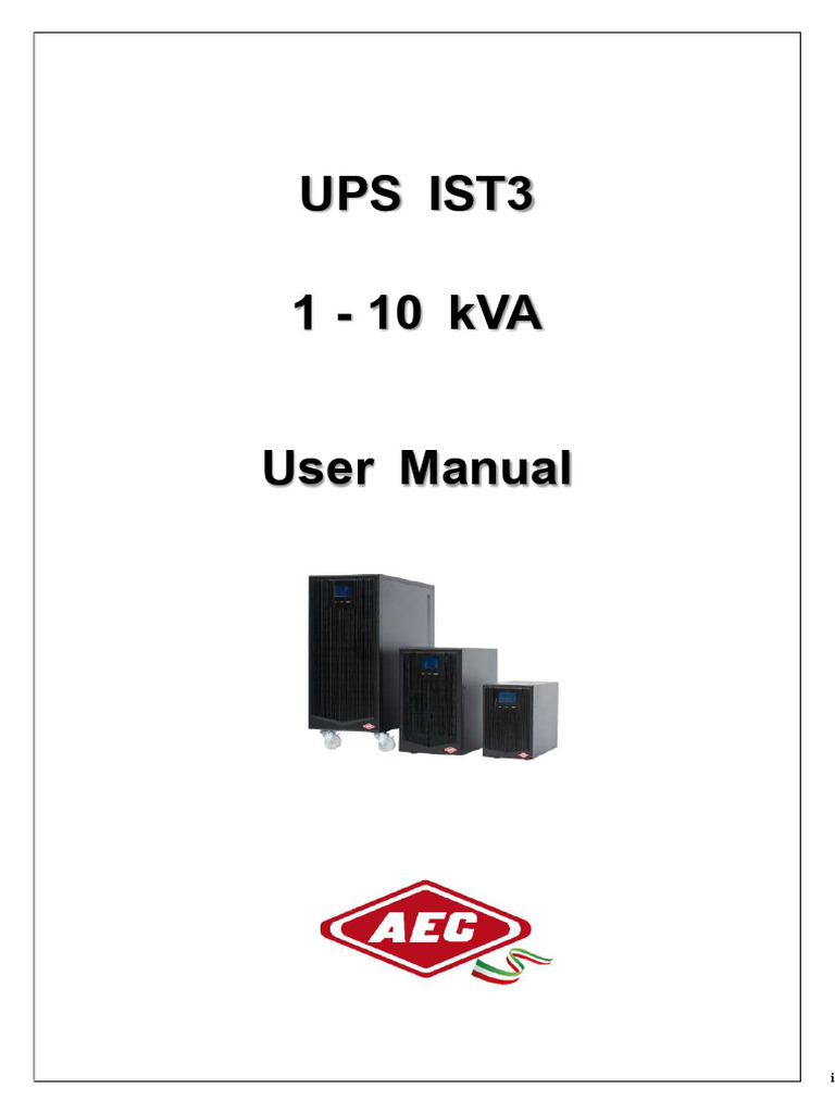 UPS IST3 User Manual (1-10 kVA) | PDF | Direct Current | Mains Electricity