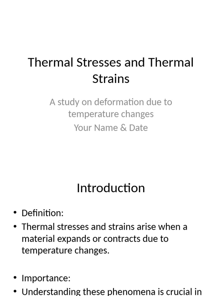 Understanding Thermal Stresses and Strains | PDF