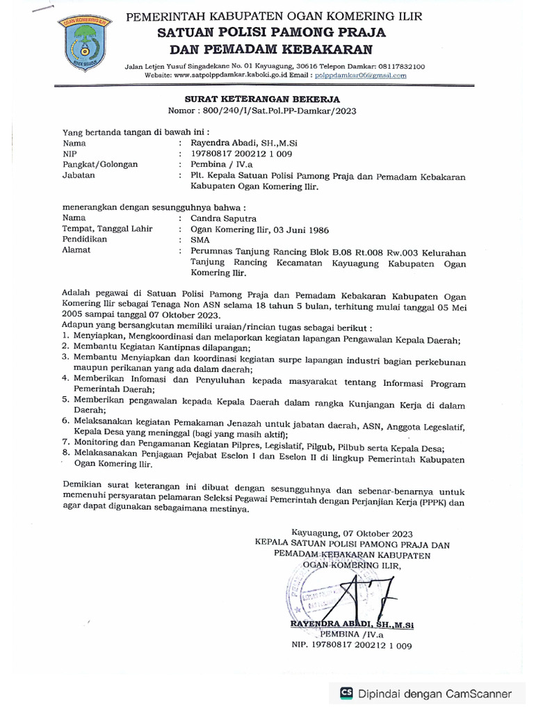 Surat Ket Aktif 2 Tahun Candra | PDF