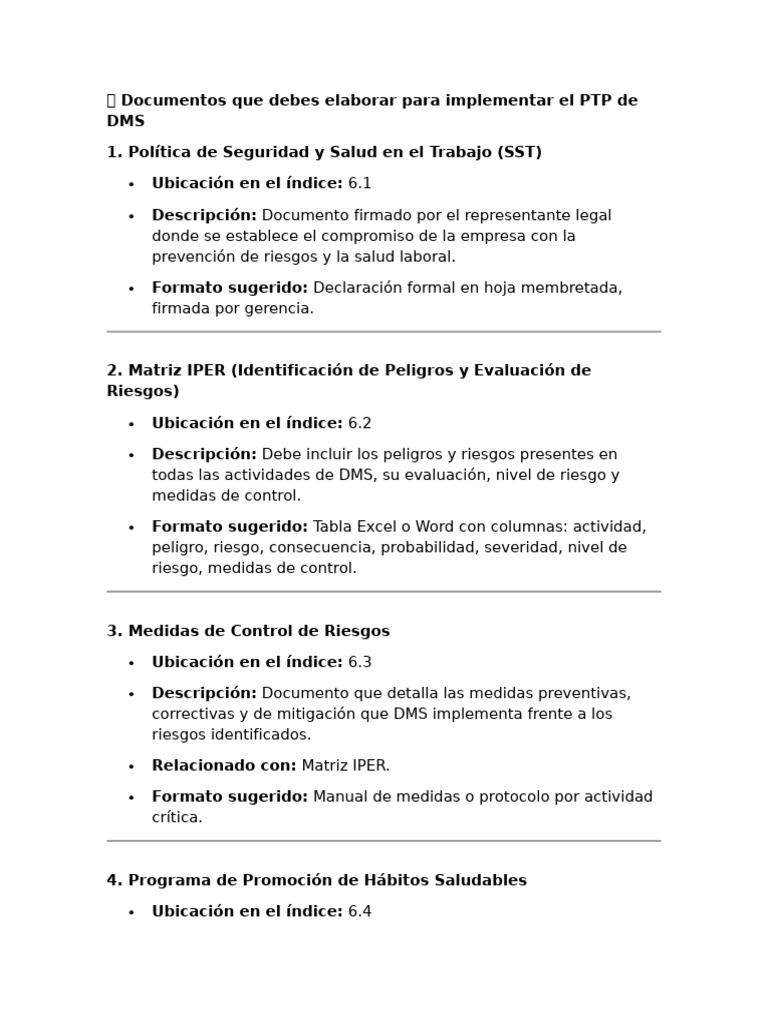 PTP | PDF | Seguridad y salud ocupacional