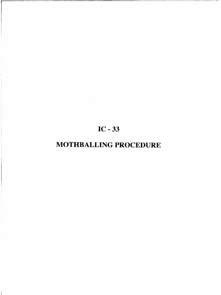 Ic-33 (Mothballing Procedure) | PDF