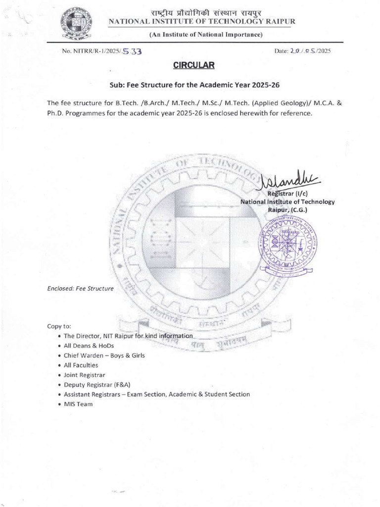 Fee Structure 2025-26 | PDF