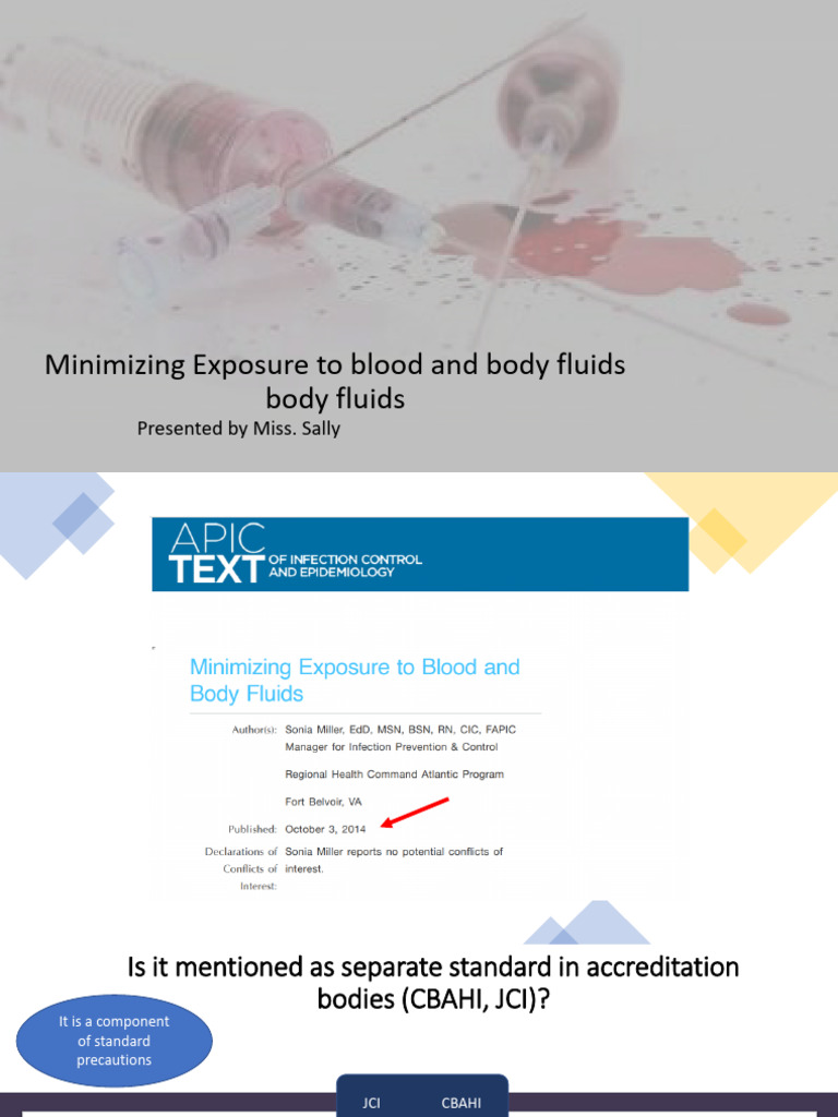 Blood and Body Fluid Exposure Protocols | PDF | Personal Protective ...