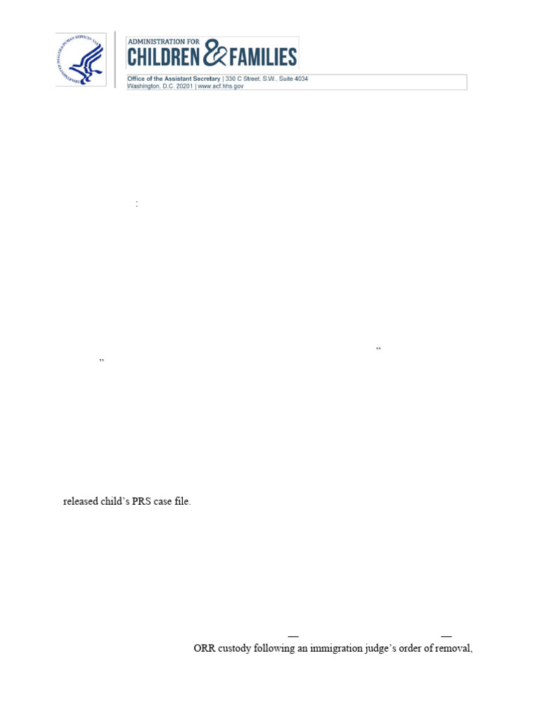 ORR Unaccompanied Children Care Policies | PDF | Child Abuse | United ...