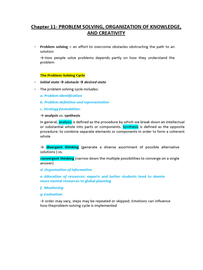 Unit 3 - Problem Solving, Knowledge, and Creativity | PDF | Expert ...