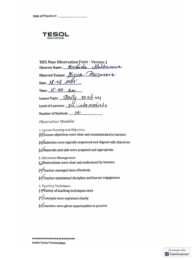 Peer - Observ 1 | PDF