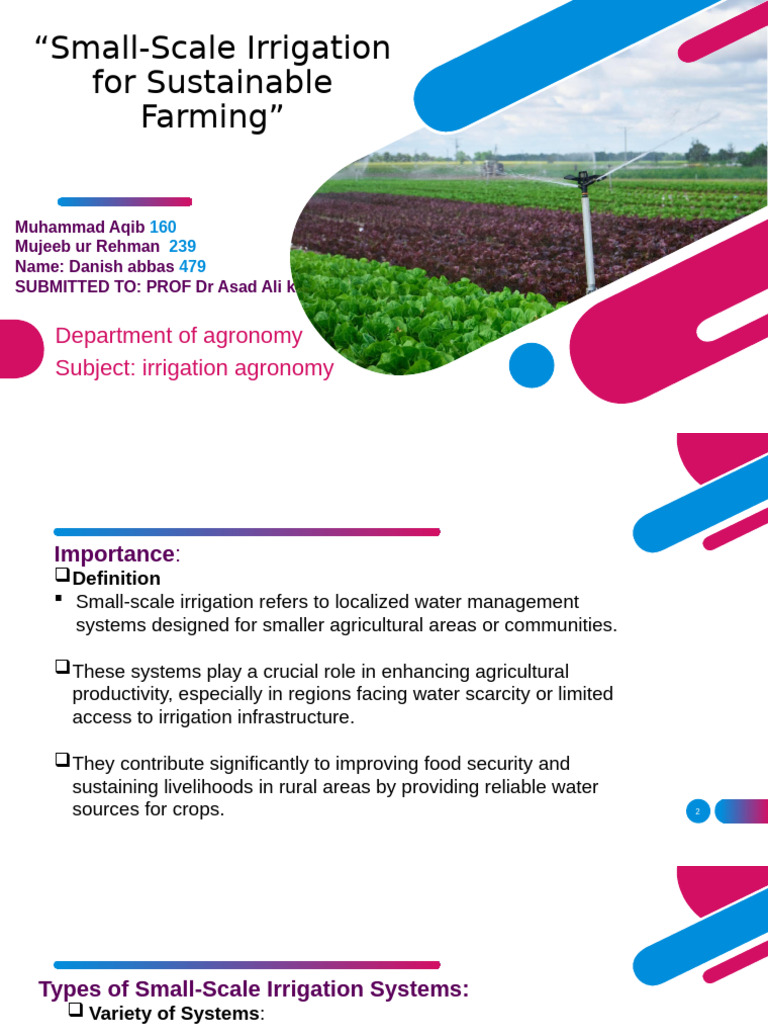 Small-Scale Irrigation for Sustainable Farming 160, 239, 479 | PDF ...