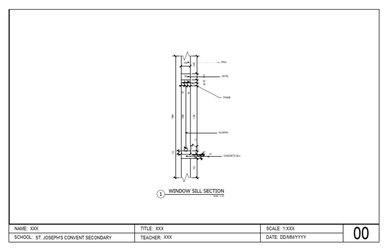 Window Sill Section Detail Drawing | PDF | Architectural Elements ...