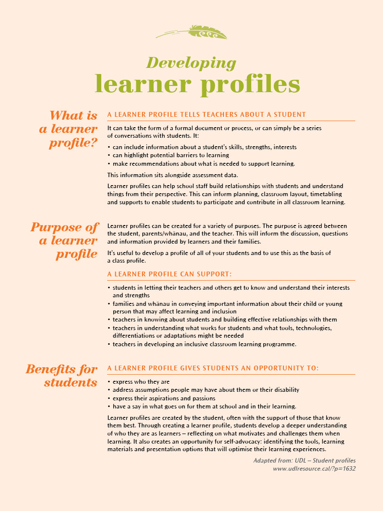 Creating Effective Learner Profiles | PDF | Learning | Teachers