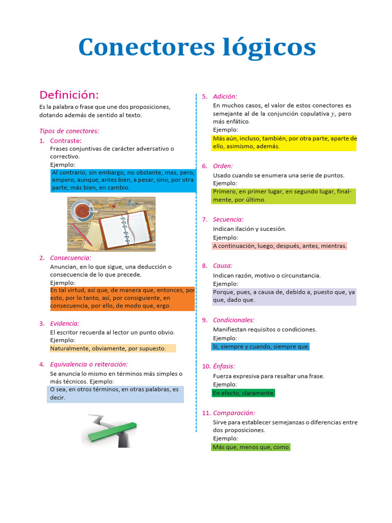 Tipos y Ejemplos de Conectores Lógicos | PDF