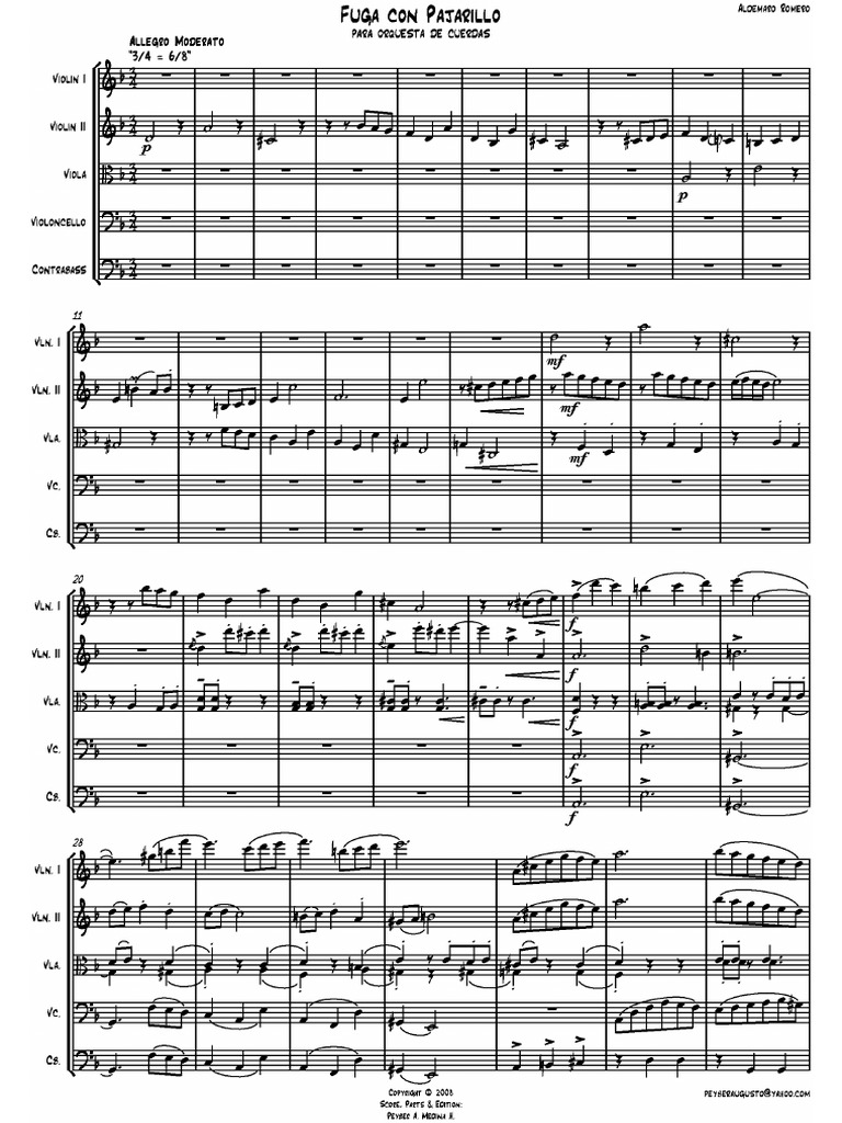 Fuga Con Pajarillo - Score | PDF