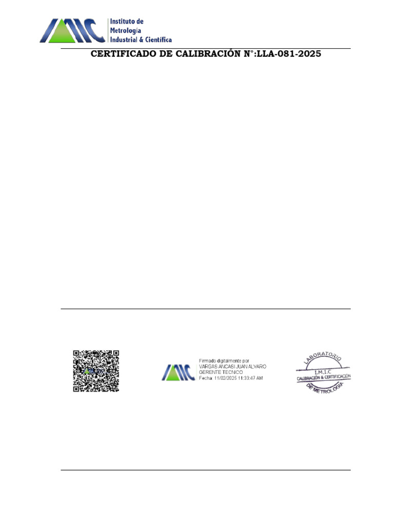 Certificado de Calibración ISO IEC 17025 | PDF | Calibración ...