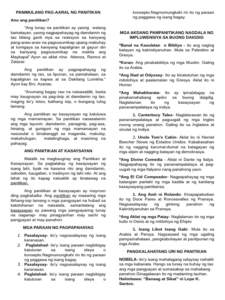 PANITIKAN | PDF