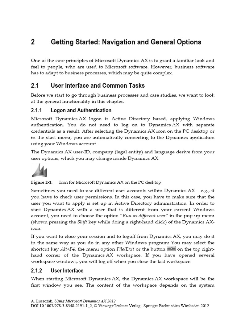 Microsoft Dynamics AX 2012 Navigation Guide | PDF | Window (Computing ...