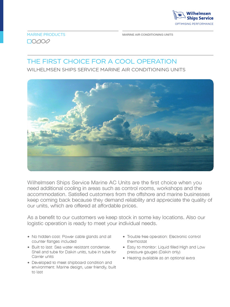Marine Ac Unit Flyer | PDF | Air Conditioning | Engineering Thermodynamics