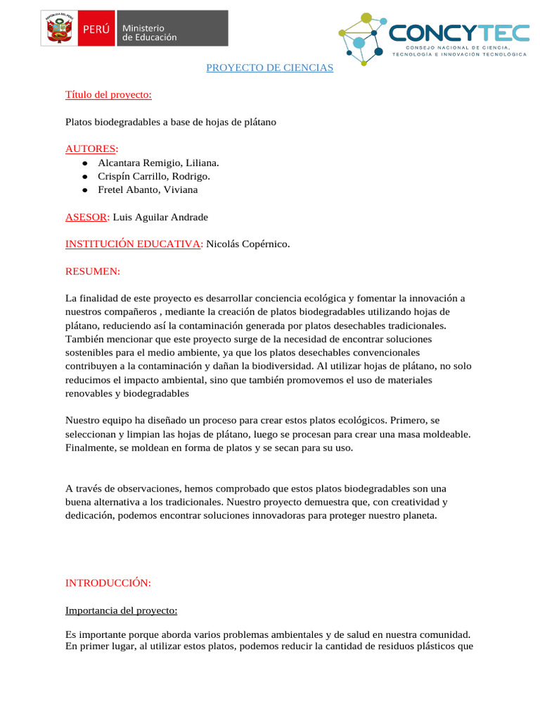 Informe de CYT | PDF | Residuos | Sustentabilidad