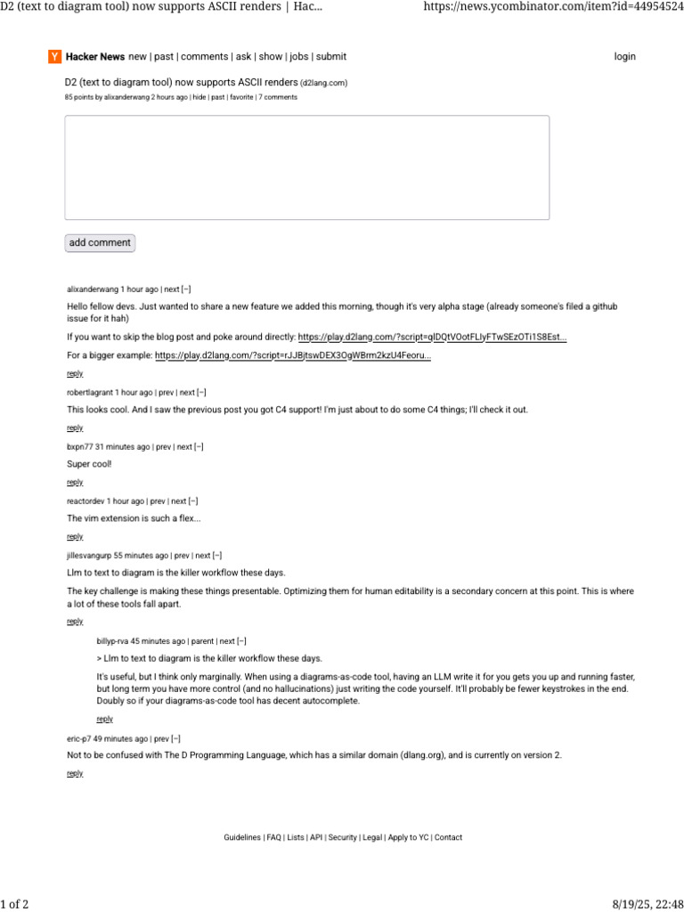 D2 (Text To Diagram Tool) Now Supports ASCII Renders - Hacker News ...