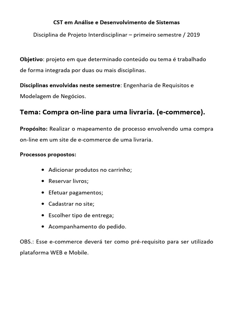 Projeto-Interdisciplinar_ADS1 | PDF