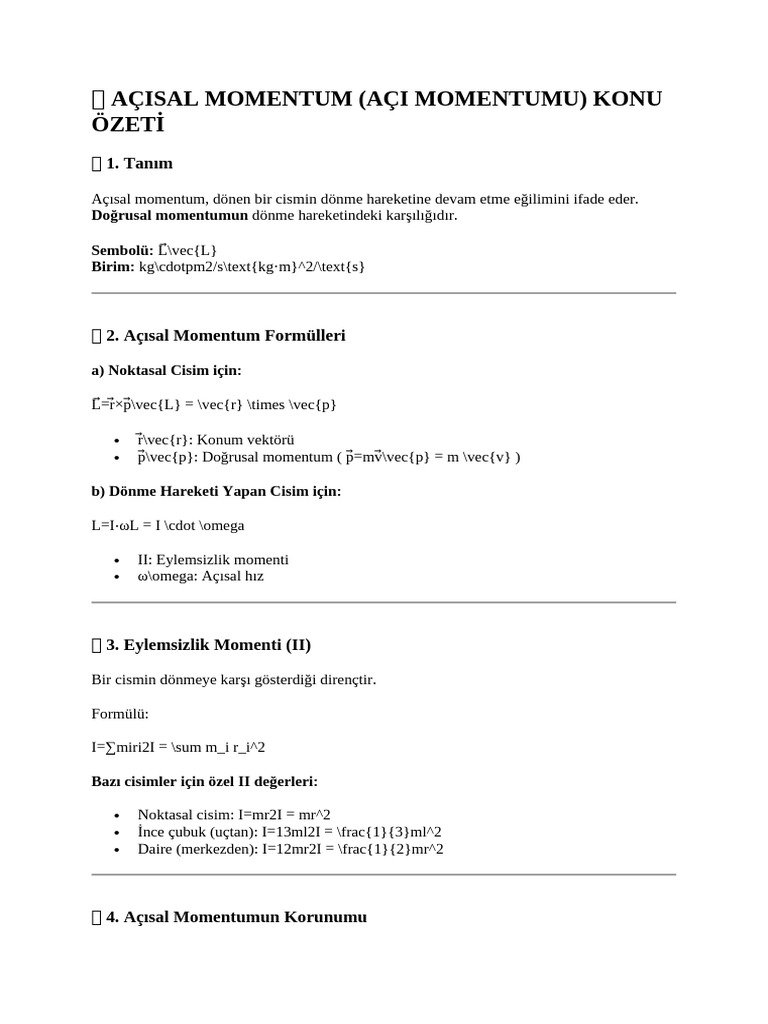 ? Açisal Momentum | PDF