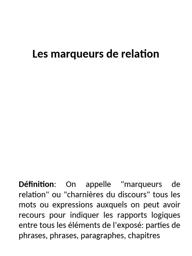 Marqueurs de relation dans le discours | PDF | Vérité