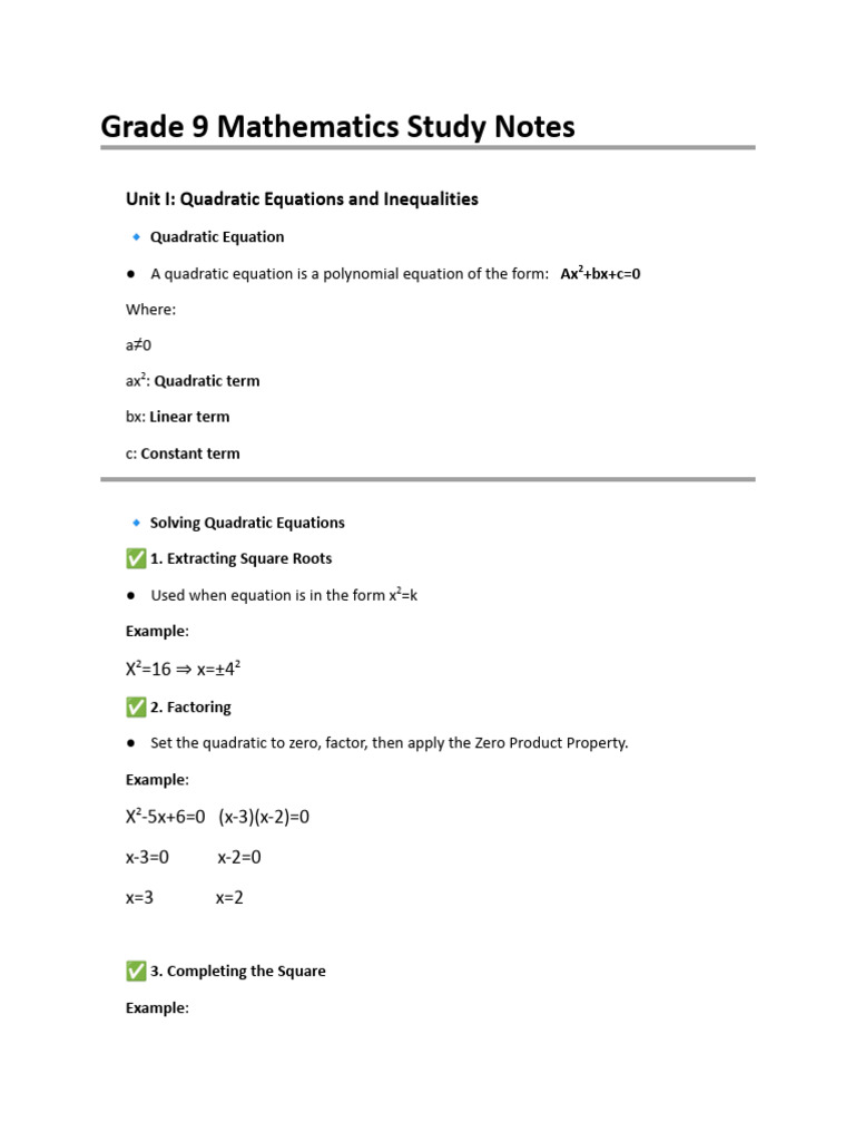 Grade 9 Quadratic Functions Guide | PDF | Quadratic Equation ...