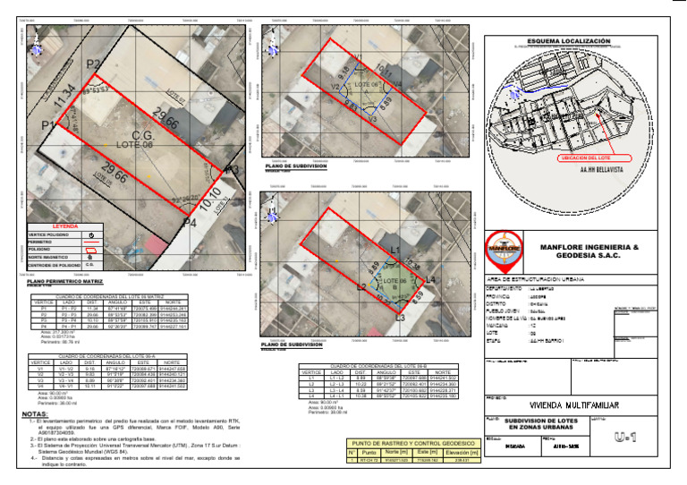 Plano de Subdivisión de Lotes Urbanos | PDF | Navegación | Datos ...