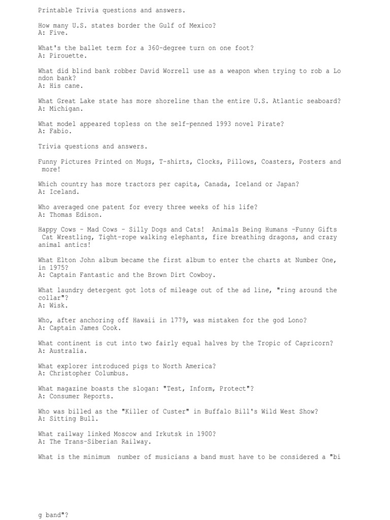 Fun Trivia | PDF | Indonesia | Bali