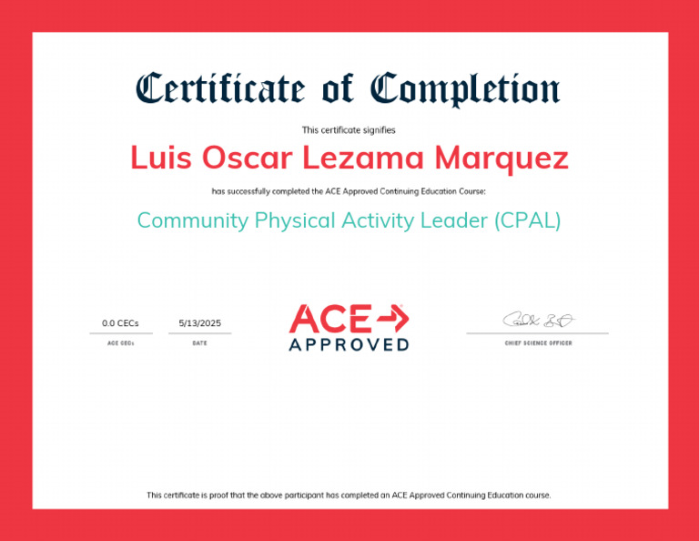 ACE Course Certificate 20250514075800 | PDF