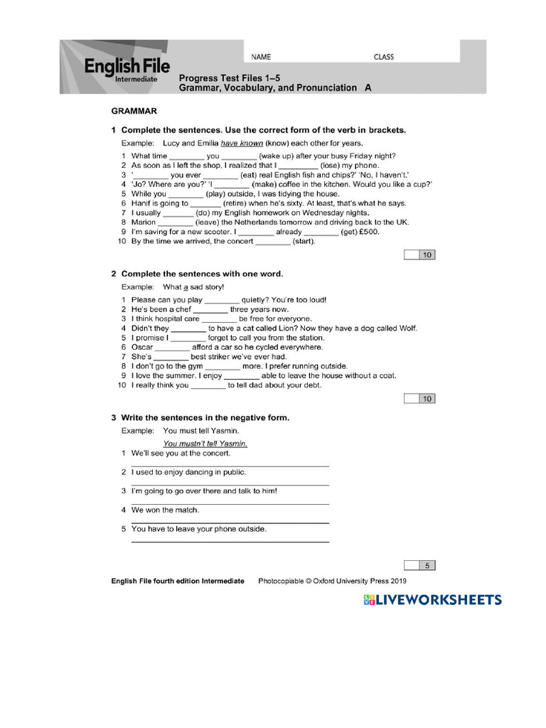 Intermediate Units 1-5 | PDF
