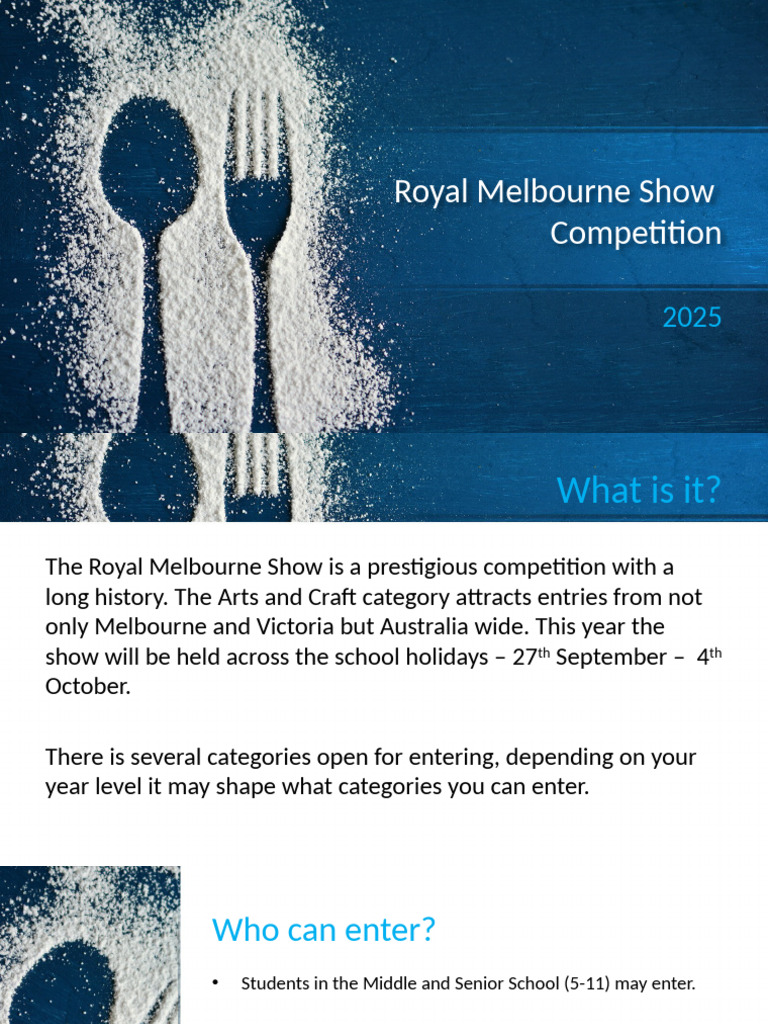 Royal Melbourne Show 2025 Competition Guide | PDF | Cupcake | Gingerbread