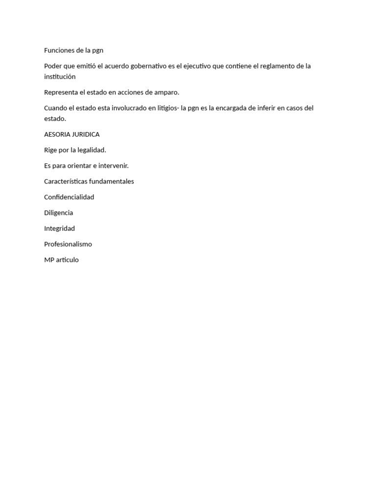 Funciones de la PGN en Litigios | PDF