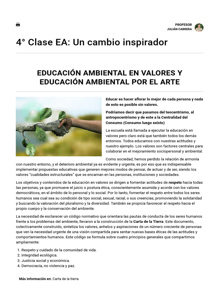 4° Clase EA - Un Cambio Inspirador - Conciencia y Acción ¿Qué Es La ...