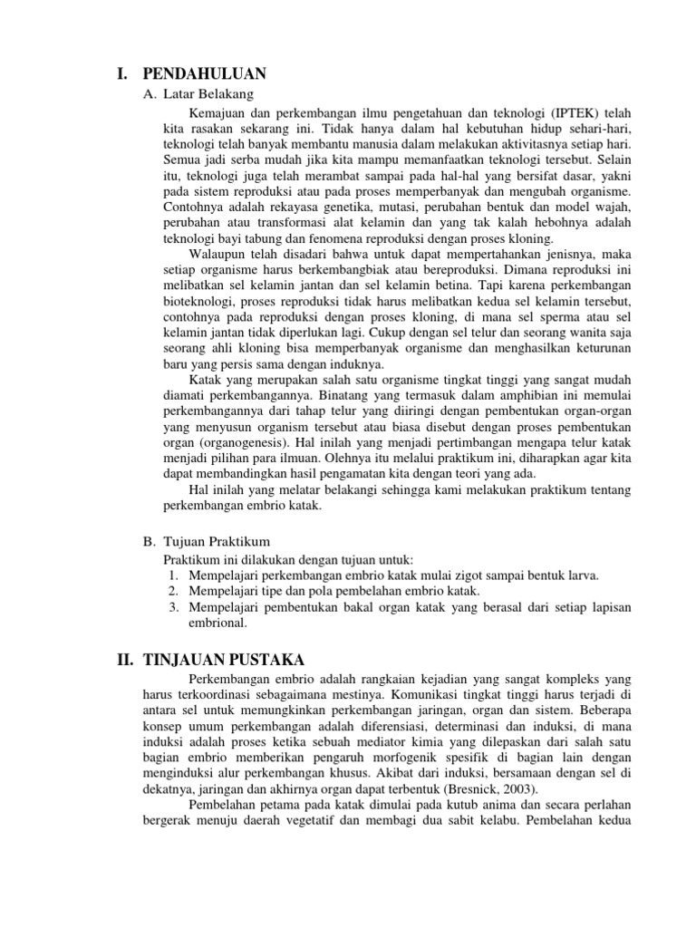 Perkembangan Embrio Katak | PDF