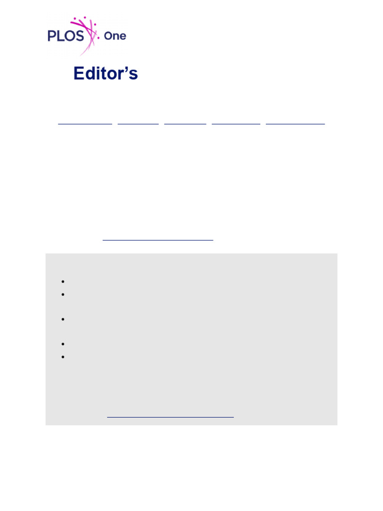 PLOS One Editorial Guidelines Overview | PDF | Clinical Trial | Methodology