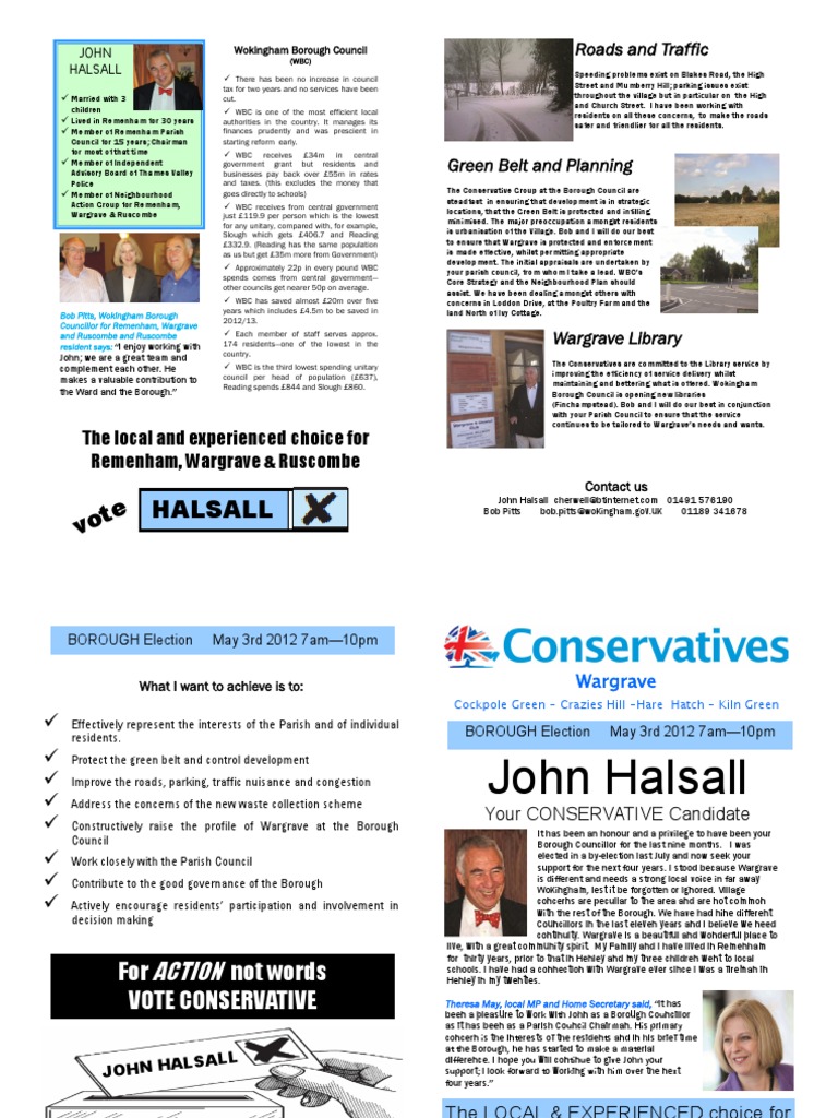 Election Leaflet DR John Halsall | PDF | Government | Public Sphere