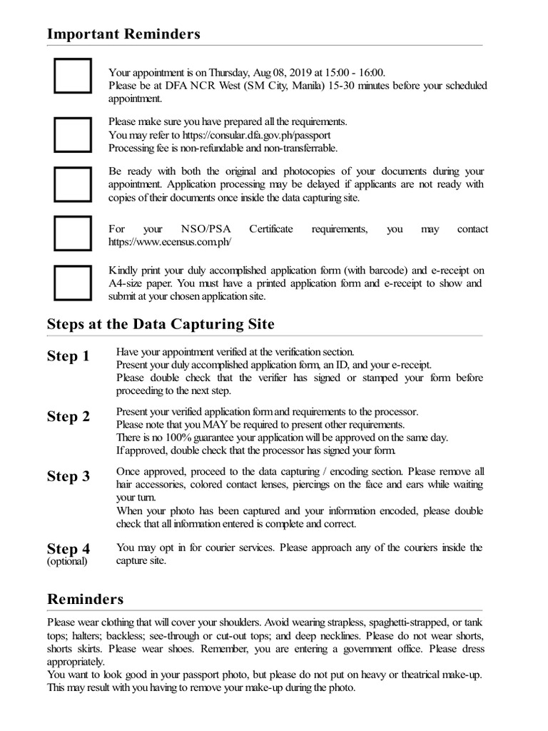 Important Reminders | PDF