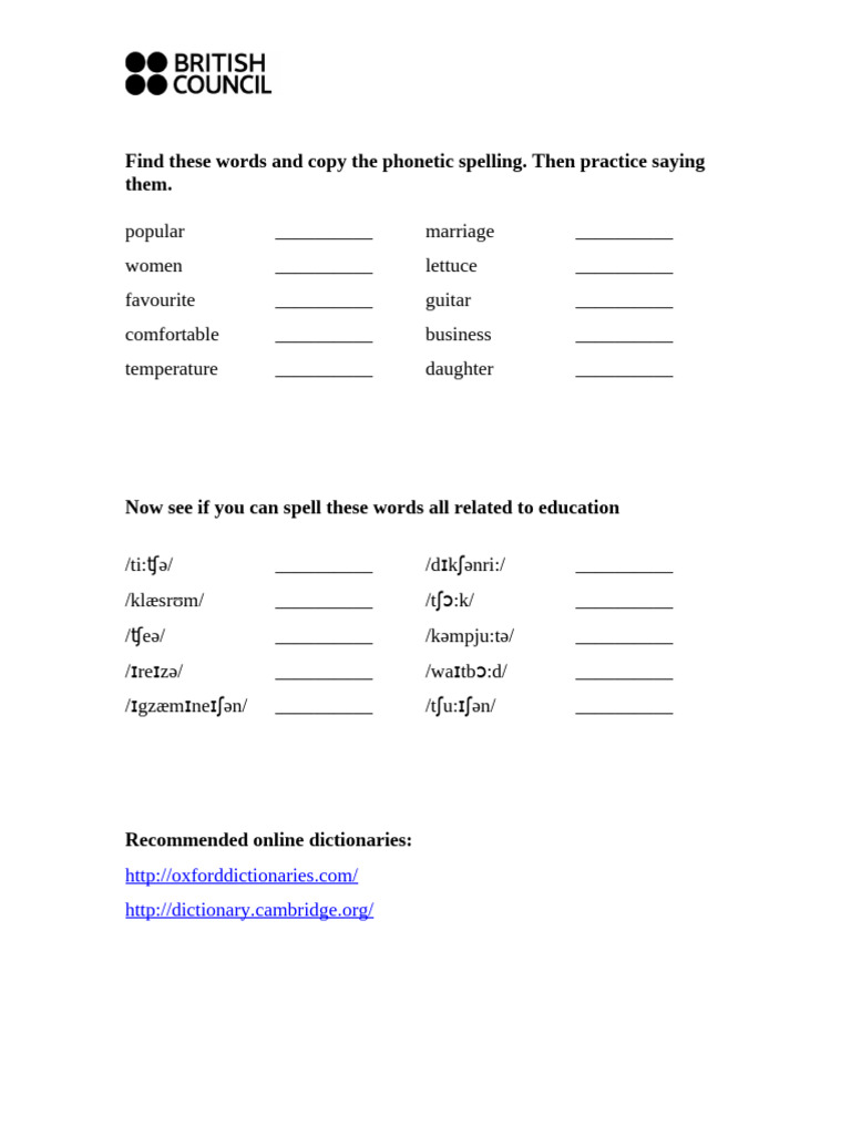 Phonetic Spelling Practice Guide | PDF