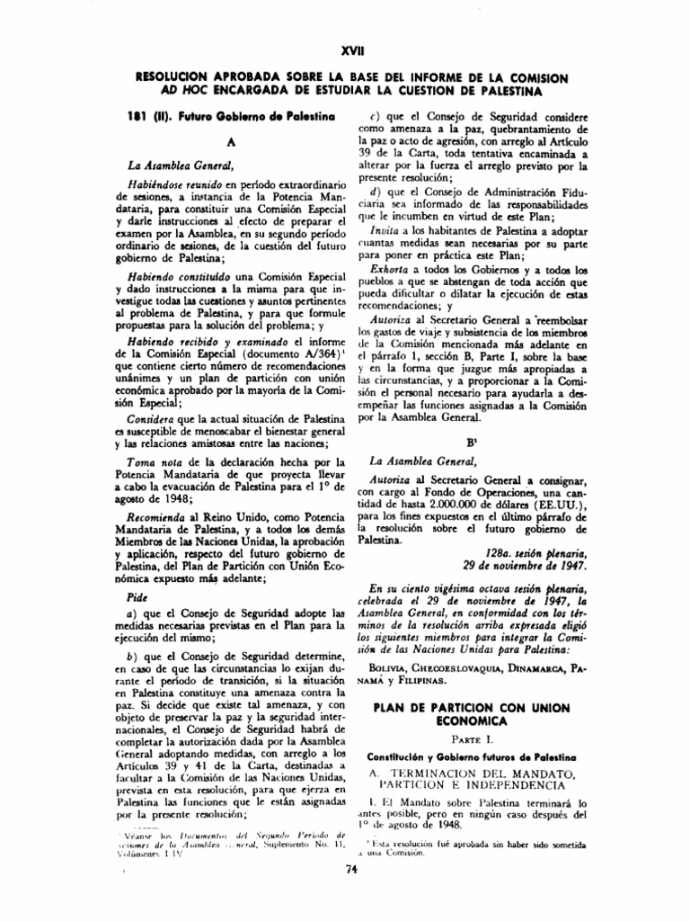 A Res 181 (Ii) - Es | PDF | Relaciones Internacionales