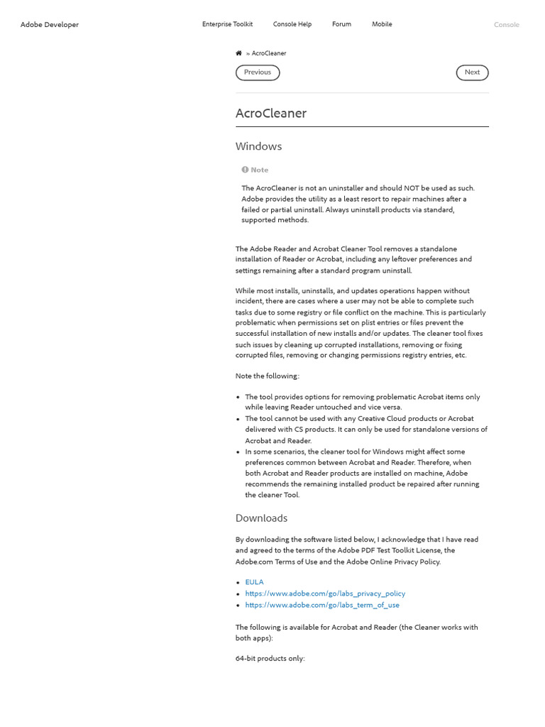 Adobe Acrobat Cleaner Tool Overview | PDF | Command Line Interface ...