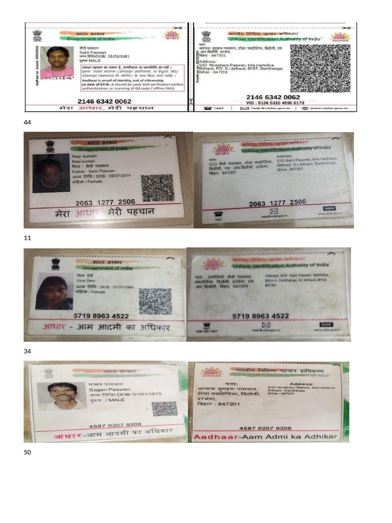 Aadhar Card Raju Bhaiya | PDF