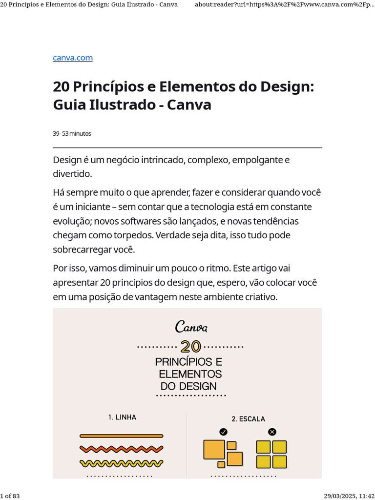 20 Princípios e Elementos Do Design - Guia Ilustrado - Canva | PDF ...